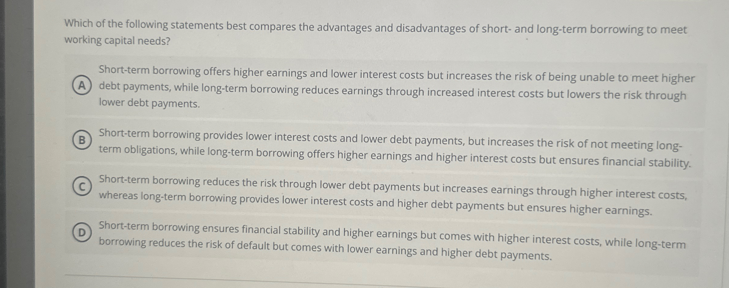 Solved Which of the following statements best compares the | Chegg.com