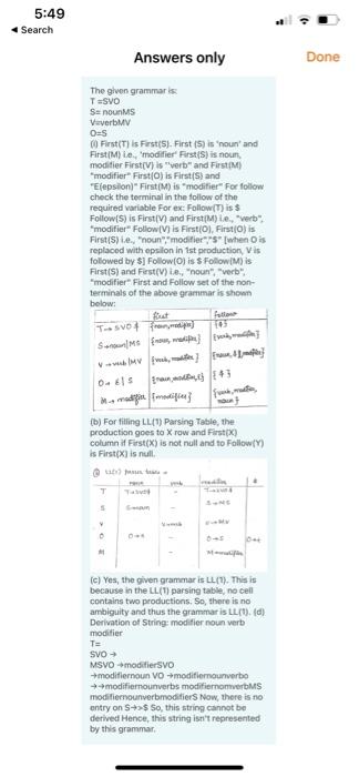 Solved 1. [25 points] Consider the following grammar, with | Chegg.com