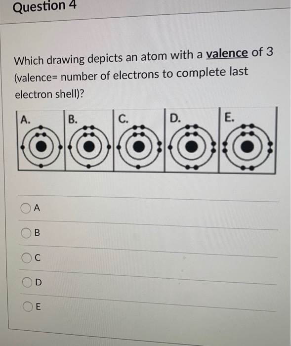 Solved Question 4 Which drawing depicts an atom with a | Chegg.com