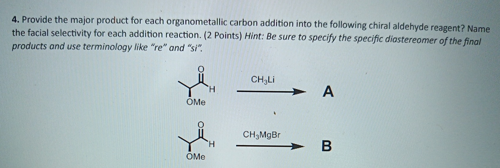 Solved Provide the major product for each organometallic | Chegg.com