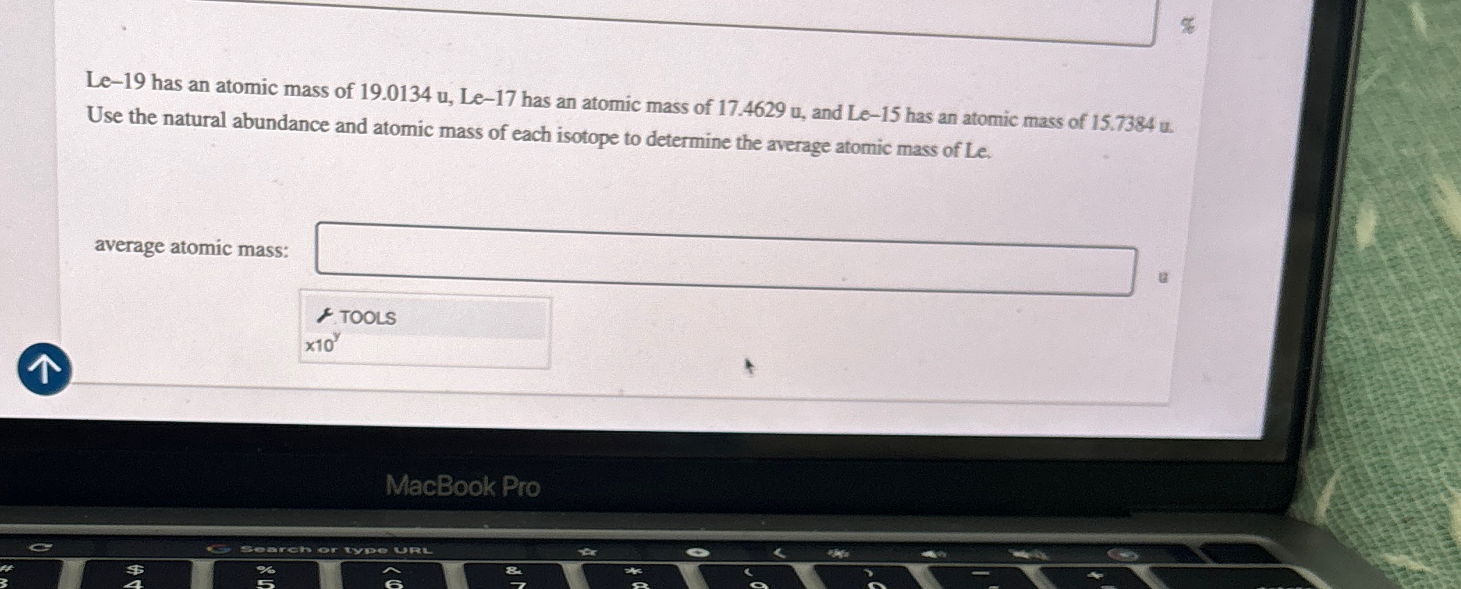 Solved Le-19 ﻿has an atomic mass of 19.0134u, ﻿Le-17 ﻿has an | Chegg.com