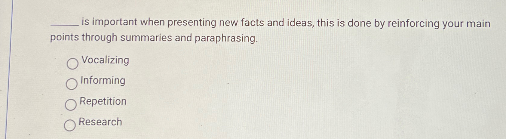 Solved is important when presenting new facts and ideas, | Chegg.com