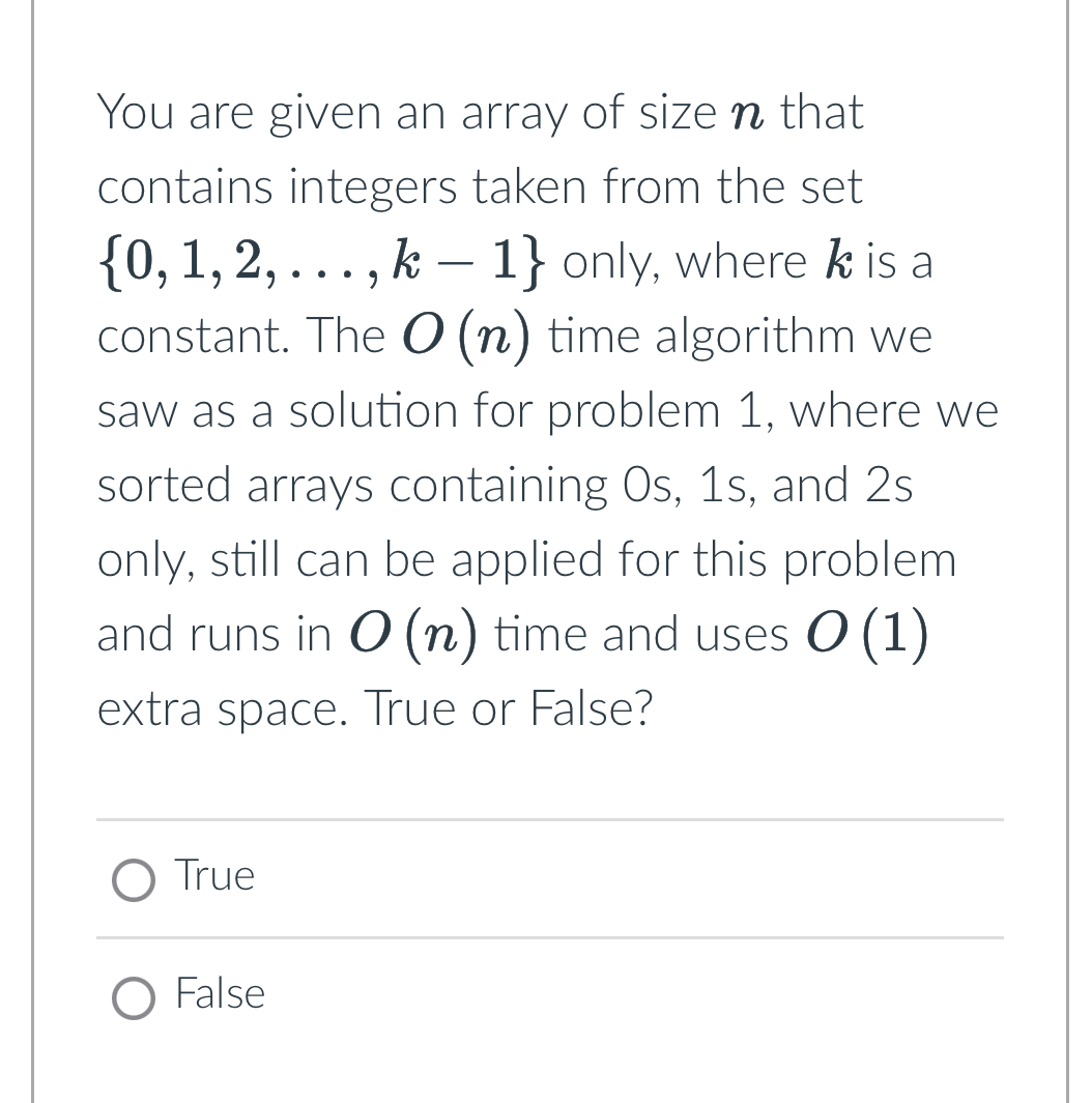 Solved You are given an array of size n ﻿that contains | Chegg.com