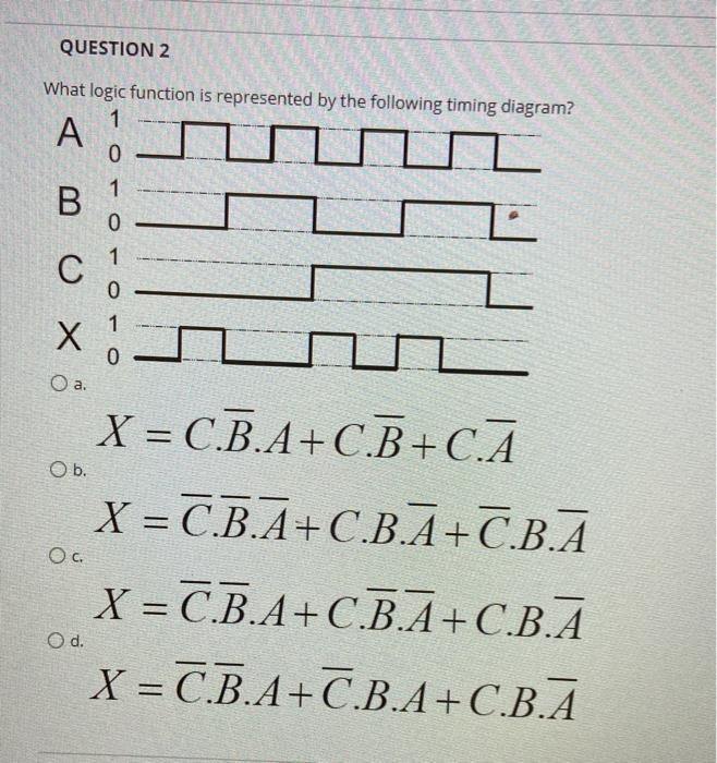 Solved X=C⋅Bˉ⋅A+C⋅Bˉ+C⋅Aˉ X=Cˉ⋅Bˉ⋅Aˉ+C⋅B⋅Aˉ+Cˉ⋅B⋅Aˉ | Chegg.com