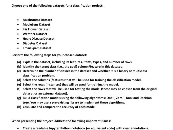 Solved Perform the following steps for your chosen dataset: | Chegg.com