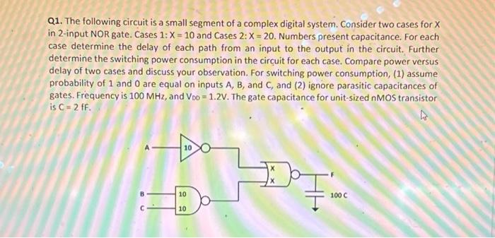Solved Q1. The following circuit is a small segment of a | Chegg.com