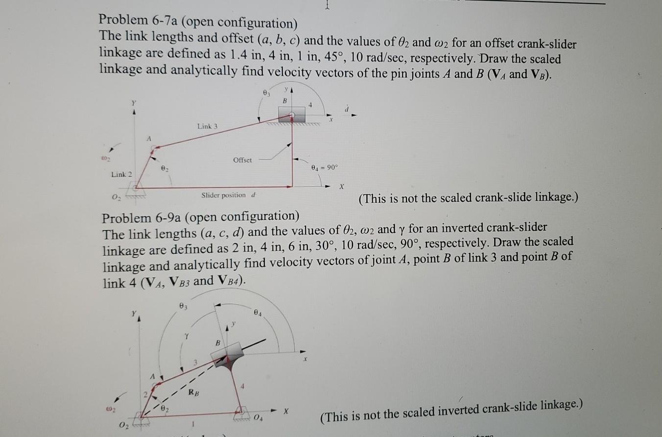 Solved Problem 6-7a (open configuration) The link lengths | Chegg.com