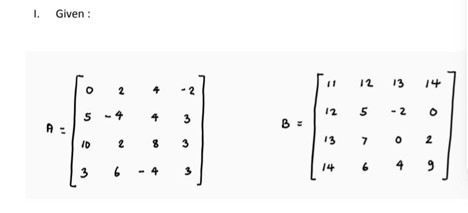 Solved PLEASE ANSWER NUMBER 10.MATRICES: PLEASE GIVE | Chegg.com