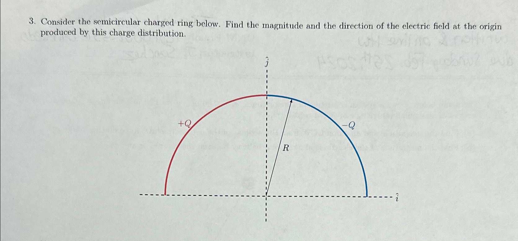 Solved Consider the semicircular charged ring below. Find | Chegg.com