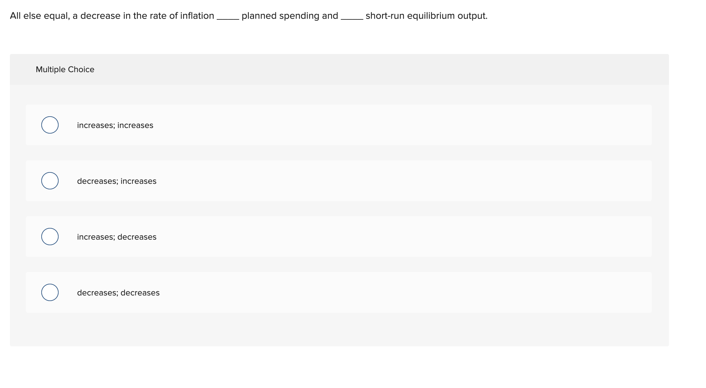 Solved All else equal, a decrease in the rate of inflation | Chegg.com
