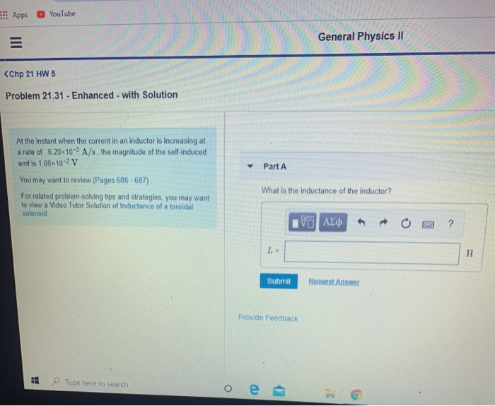 Solved Apps YouTube General Physics II | Chegg.com