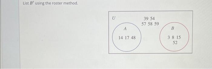 Solved List B′ using the roster method. | Chegg.com