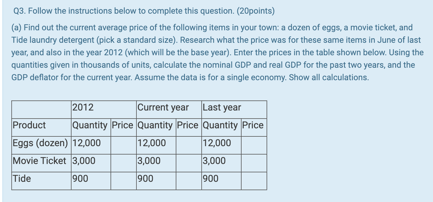Solved Q3. ﻿Follow the instructions below to complete this | Chegg.com