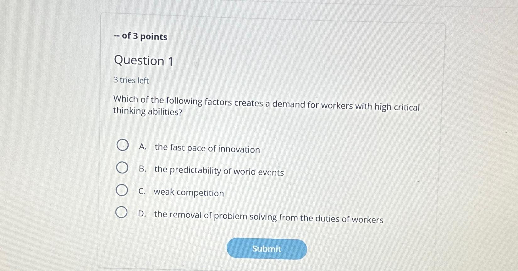 Solved -- ﻿of 3 ﻿pointsQuestion 13 ﻿tries leftWhich of the | Chegg.com