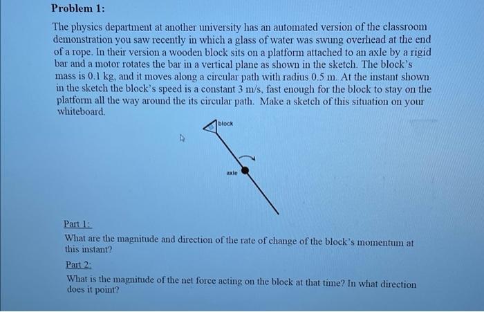 Solved Problem 1: The physics department at another | Chegg.com