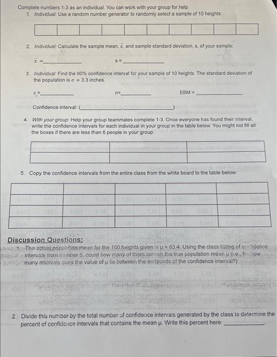 Solved 86 Confolence intowals (women's Heights) STATS LABLE. | Chegg.com