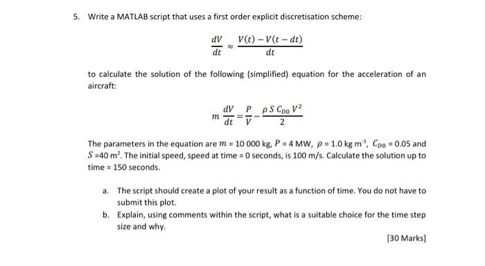 Solved 5 Write A Matlab Script That Uses A First Order 5277