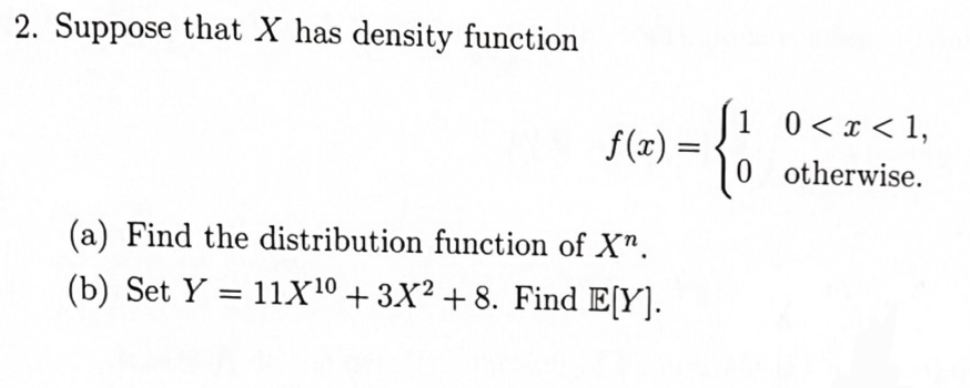 Solved Suppose that x ﻿has density | Chegg.com