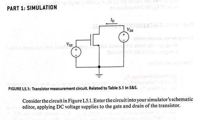 Solved PART 1: SIMULATION FIGURE L5.1: Transistor | Chegg.com