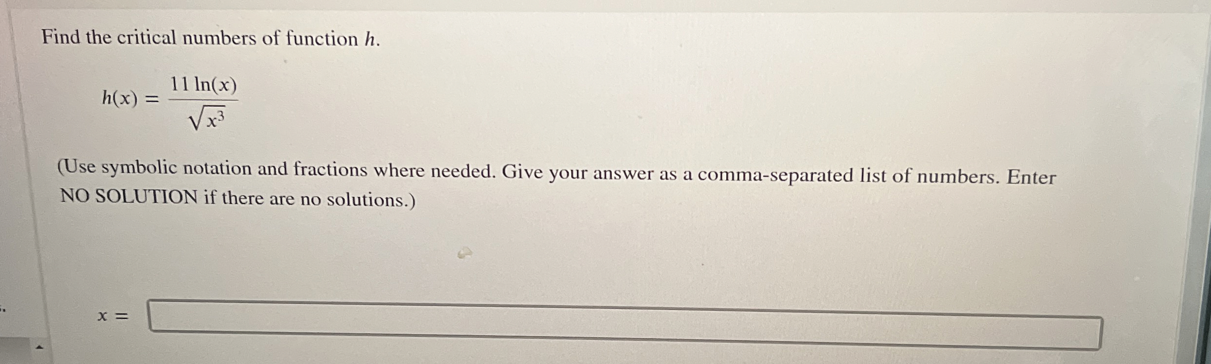 Solved Find the critical numbers of function | Chegg.com