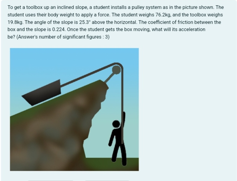Solved To get a toolbox up an inclined slope, a student | Chegg.com