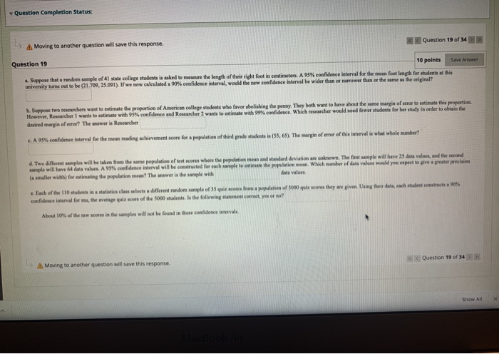 Solved Question Completion Status: Question 19 of 34 >> | Chegg.com