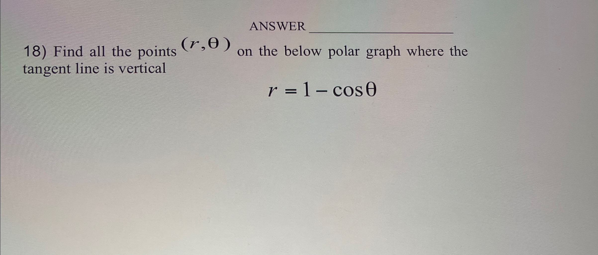 Solved ANSWERFind all the points (r,θ) ﻿on the below polar | Chegg.com