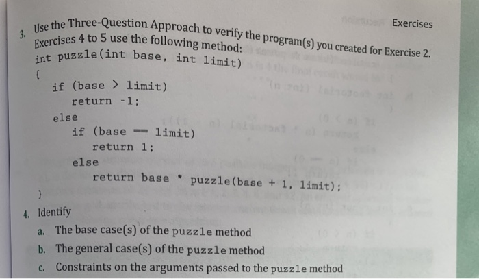 Solved Use the Three-Question Approach to verify the | Chegg.com
