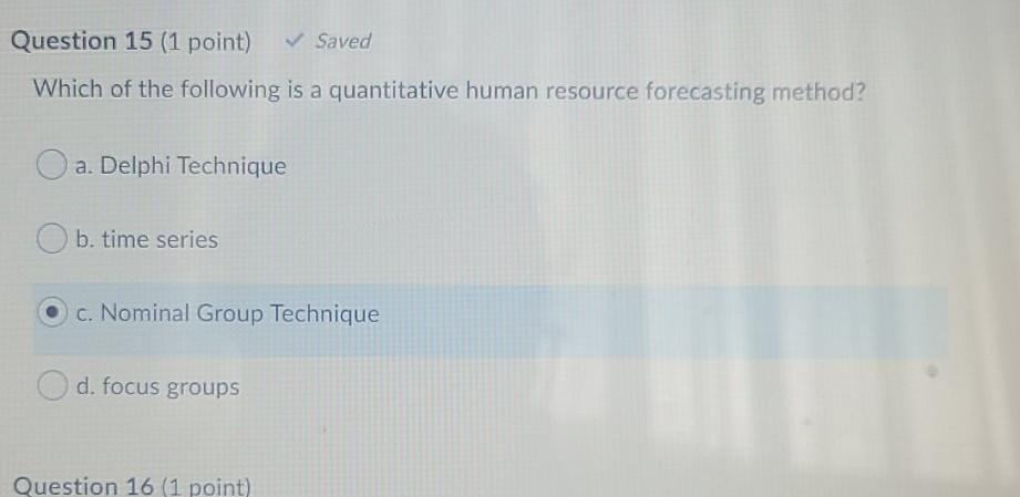 Solved Question 15 (1 point) Saved Which of the following | Chegg.com