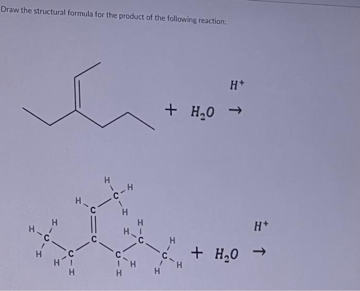 Solved Draw the structural formula for the product of the | Chegg.com