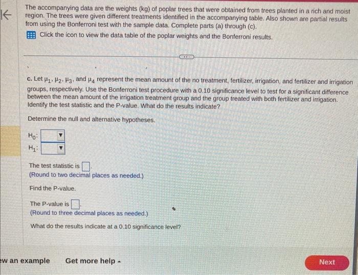 The accompanying data are the weights (kg) of poplar | Chegg.com