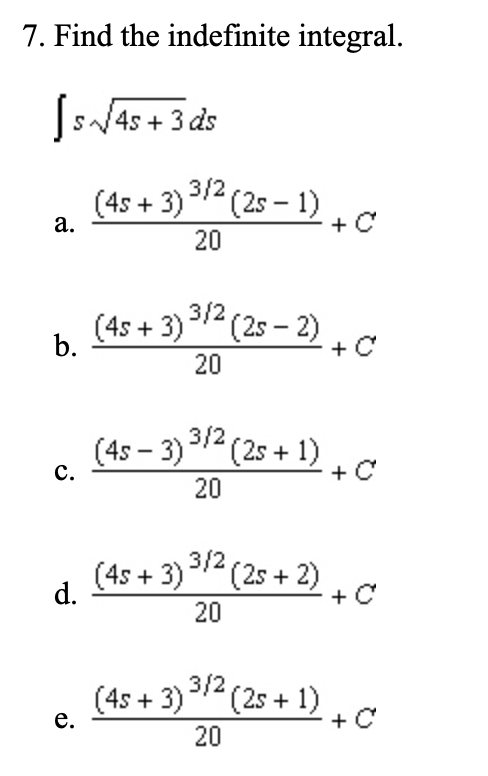 Solved Find the indefinite | Chegg.com