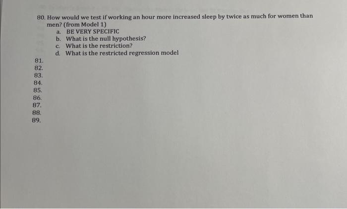 Solved Consider the following 2 regression models. n=1000 | Chegg.com