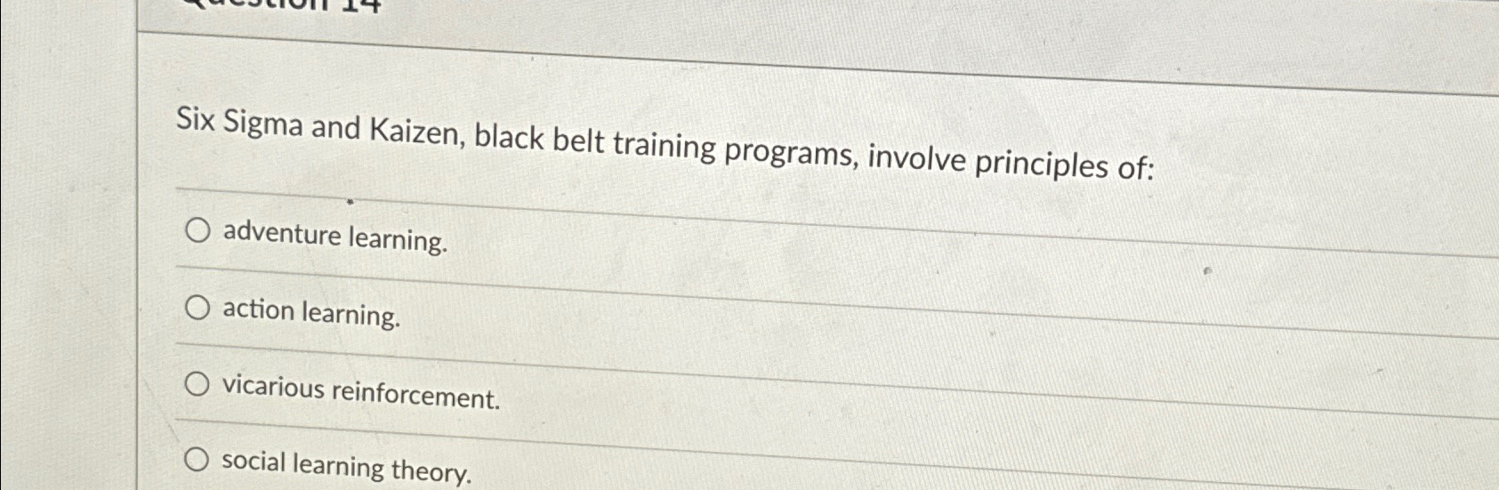 Solved Six Sigma and Kaizen, black belt training programs, | Chegg.com