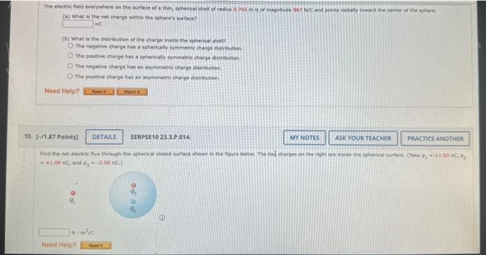Solved (a) What is the net charge withn the sghere: surface? | Chegg.com
