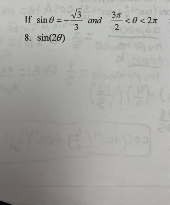 Solved If sinθ=−33 and 23π