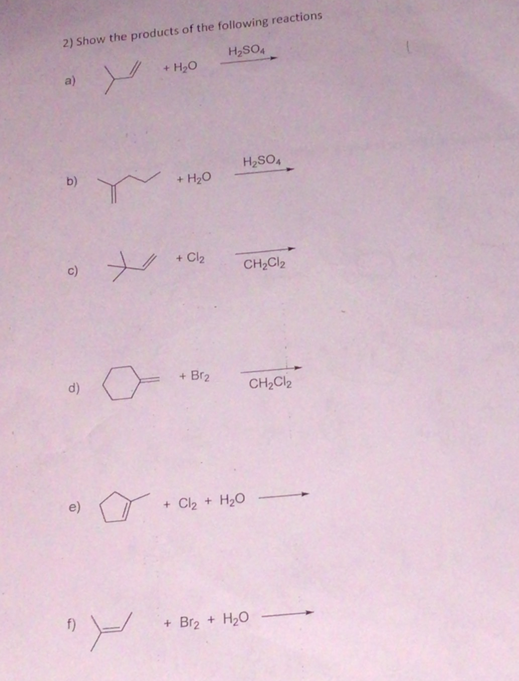 Solved Show the products of the following | Chegg.com
