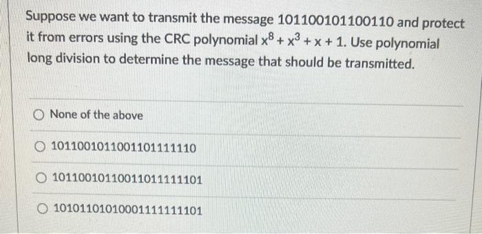 Solved Suppose we want to transmit the message | Chegg.com