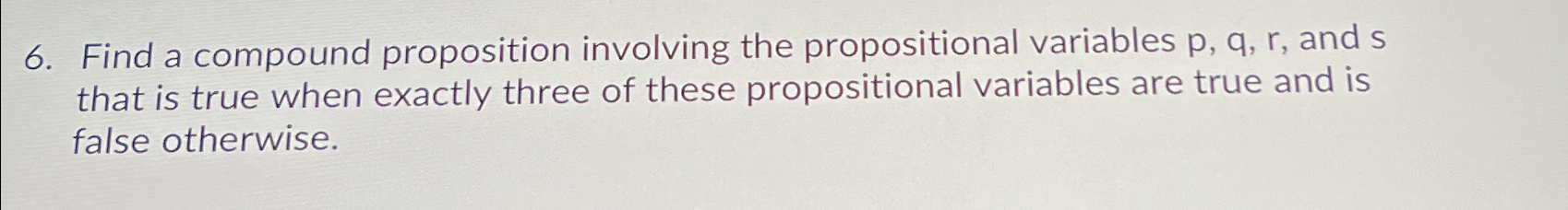 Solved Find a compound proposition involving the | Chegg.com