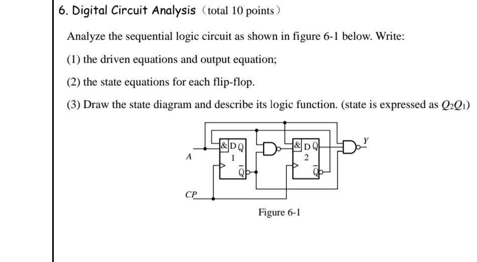 Solved 6. Digital Circuit Analysis (total 10 points) Analyze | Chegg.com
