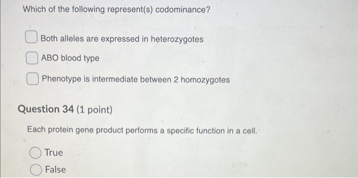 Solved Which of the following represent(s) codominance? Both | Chegg.com