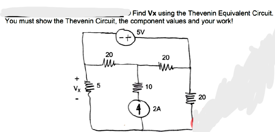 Solved Find Vx using the Thevenin Equivalent Circuit.You | Chegg.com