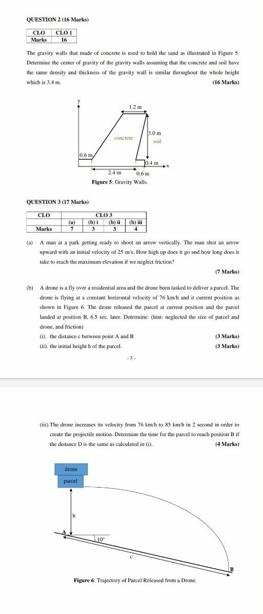 Solved QUESTION 2 (16 Marks) CLO Marks CLO1 16 The gravity | Chegg.com