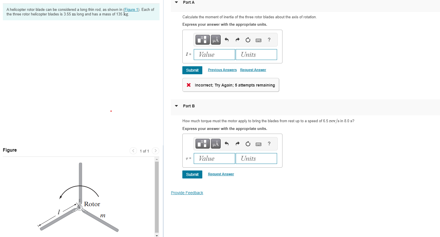 Solved A helicopter rotor blade can be considered a long | Chegg.com