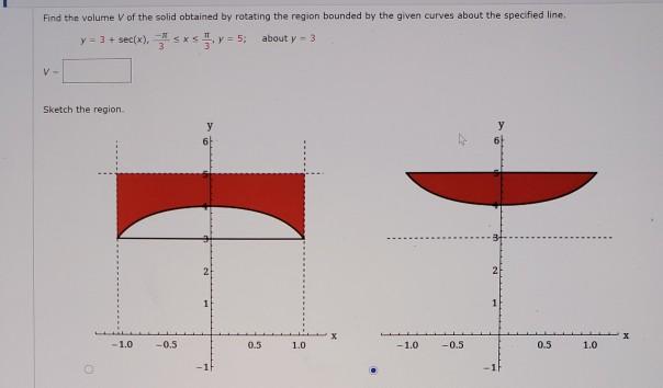 Solved find the volume v of the solid obtained by rotating | Chegg.com