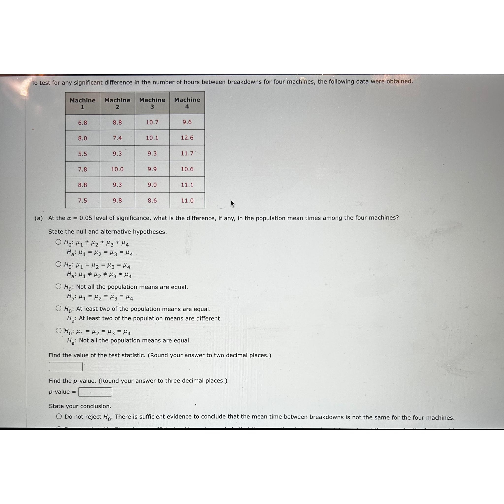 Solved To test for any significant difference in the number | Chegg.com