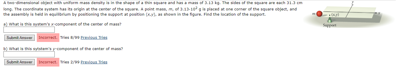 Solved A two-dimensional object with uniform mass density is | Chegg.com