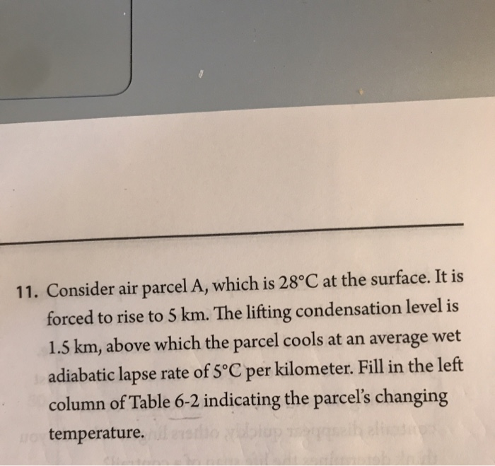Solved 11. Consider air parcel A, which is 28°C at the | Chegg.com