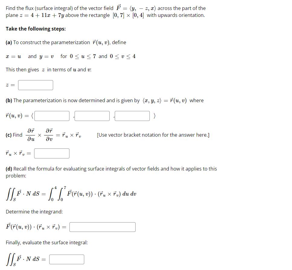 Solved Find the flux (surface integral) ﻿of the vector field | Chegg.com