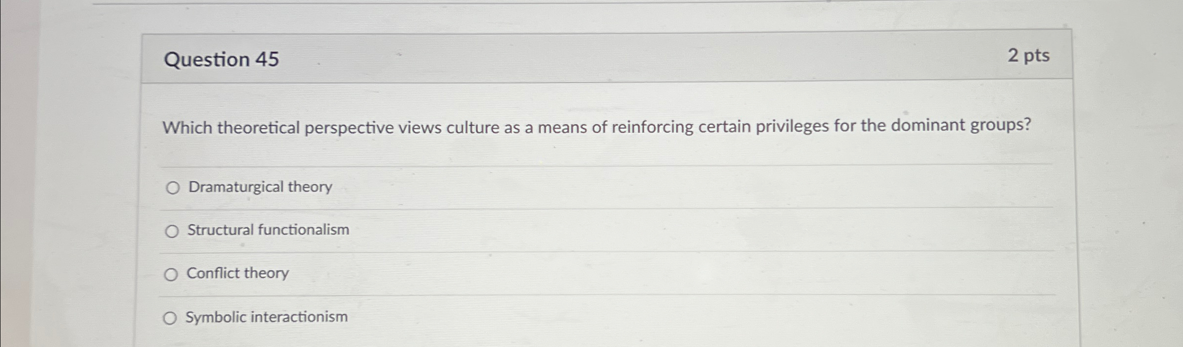 Solved Question 452ptsWhich theoretical perspective views | Chegg.com